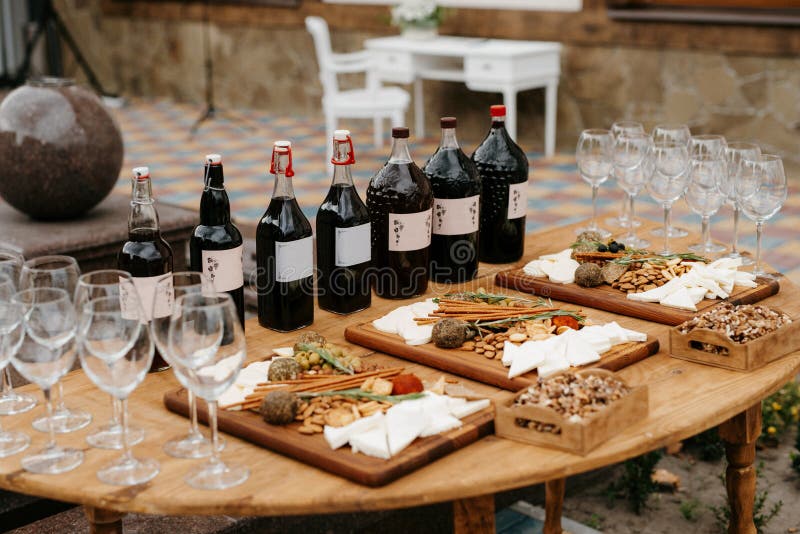 Buffet alcohol drinks stock photo. Image of food, line - 25157504