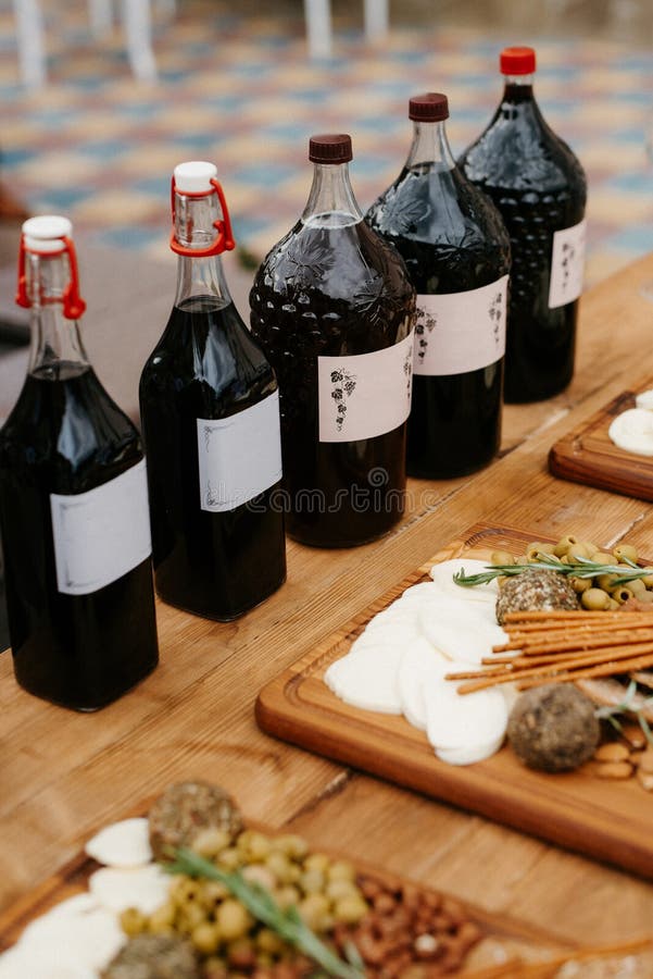 Welcome Buffet with Alcohol and Snacks, Sandwiches, Cupcakes Stock ...