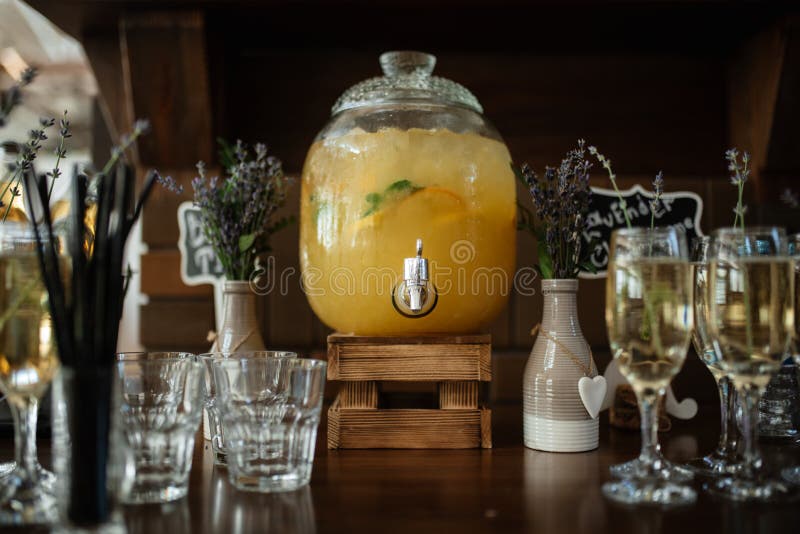 Welcome Buffet with Alcohol and Snacks Stock Photo - Image of delicious ...