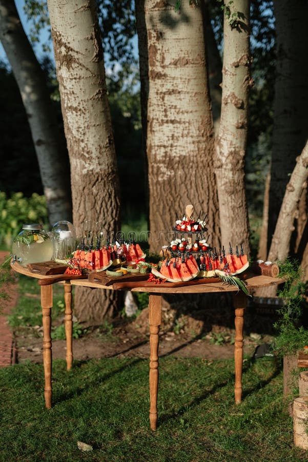 Welcome Buffet with Alcohol and Snacks Stock Photo - Image of fruit ...