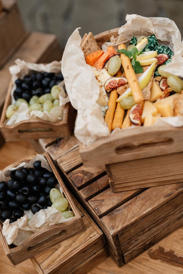 Welcome Buffet with Alcohol and Snacks Stock Image - Image of food ...