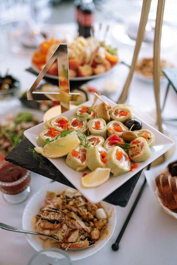 Welcome Buffet with Alcohol and Snacks Stock Photo - Image of ...