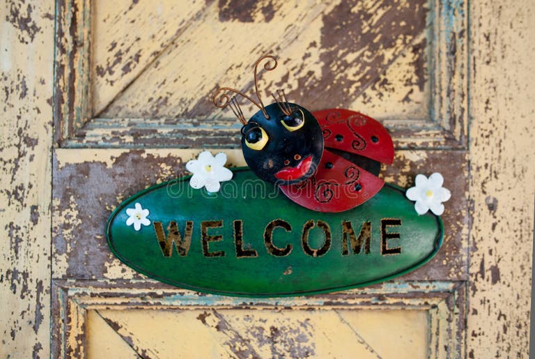 Welcome bug stock image. Image of wooden, home, welcome - 27930419