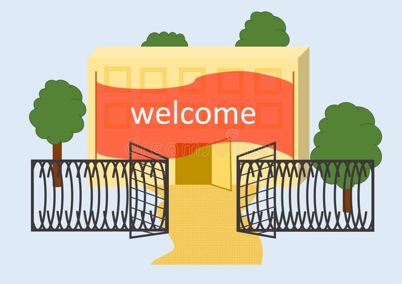 Welcome stock illustration. Illustration of sand, hotel - 68182737