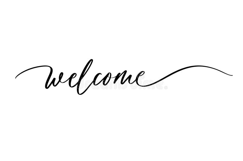 Welcome - Calligraphic Inscription with Smooth Lines Stock Vector ...