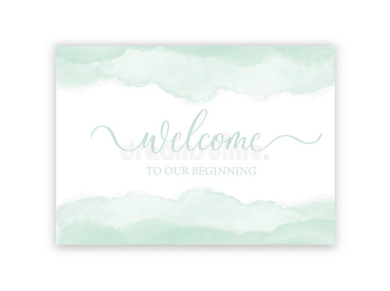 Welcome - Calligraphic Wedding Sign with Watercolor. Stock Vector ...