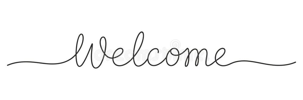 Welcome Calligraphy Lettering. One Line Continuous Word Welcome. Vector ...