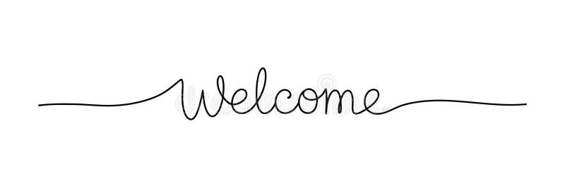 Welcome Calligraphy Lettering. One Line Continuous Word Welcome. Vector ...