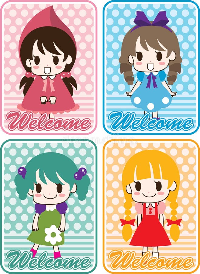 Cartoon welcome card stock vector. Illustration of classic - 22426084