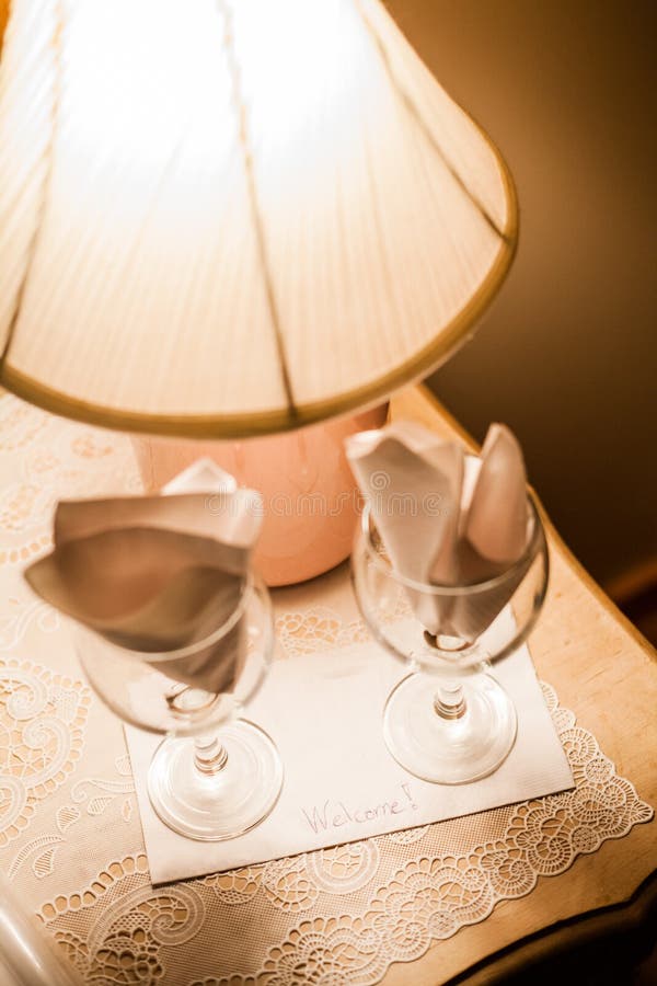 Welcome Card on a Bedside Table Stock Image - Image of writing, object ...