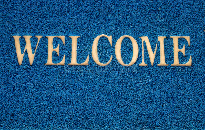 Welcome Carpet at the Door Texture Background. Stock Image - Image of ...