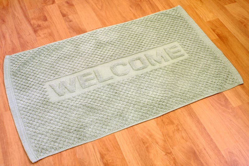 Welcome carpet stock image. Image of hello, door, blue - 32646307