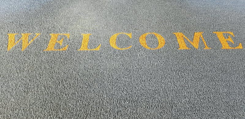 Welcome carpet stock photo. Image of yellow, welcome - 78042568