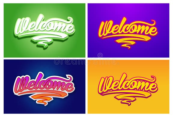 Welcome Color Banner, Welcome Sign Stock Vector - Illustration of ...