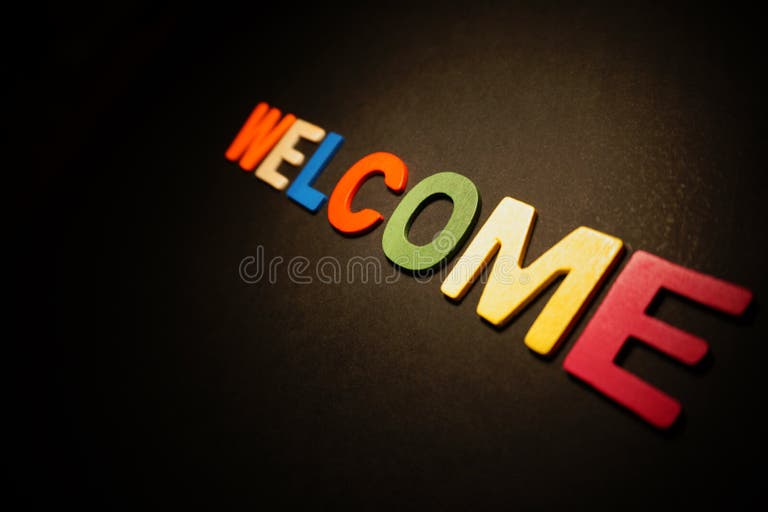 Welcome stock image. Image of message, graphic, black - 134327619