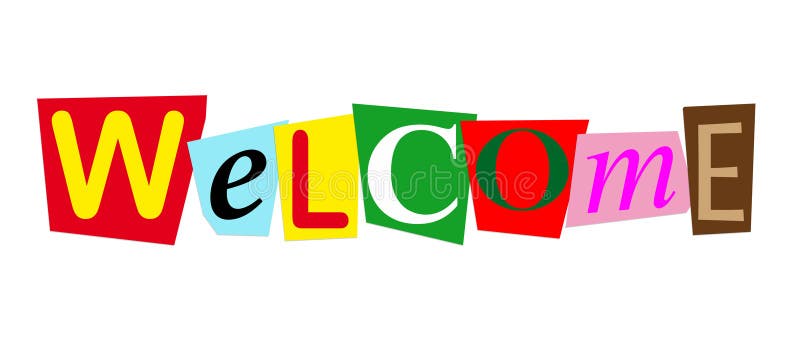 Welcome in Colorful Cut Out Letters Stock Illustration - Illustration ...