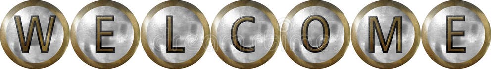 Welcome, Concept with Useful Heading in Metal Stock Illustration ...