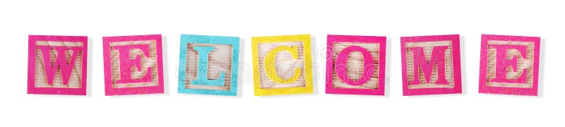 Welcome Concept with Wood Blocks Stock Photo - Image of invitation ...