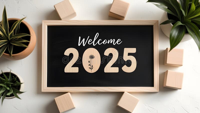 Welcome 2025 Creative Modern Design Background. Stock Illustration ...