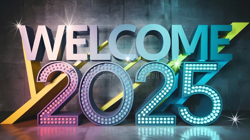 Welcome 2025 Creative Modern Design Background. Stock Illustration ...