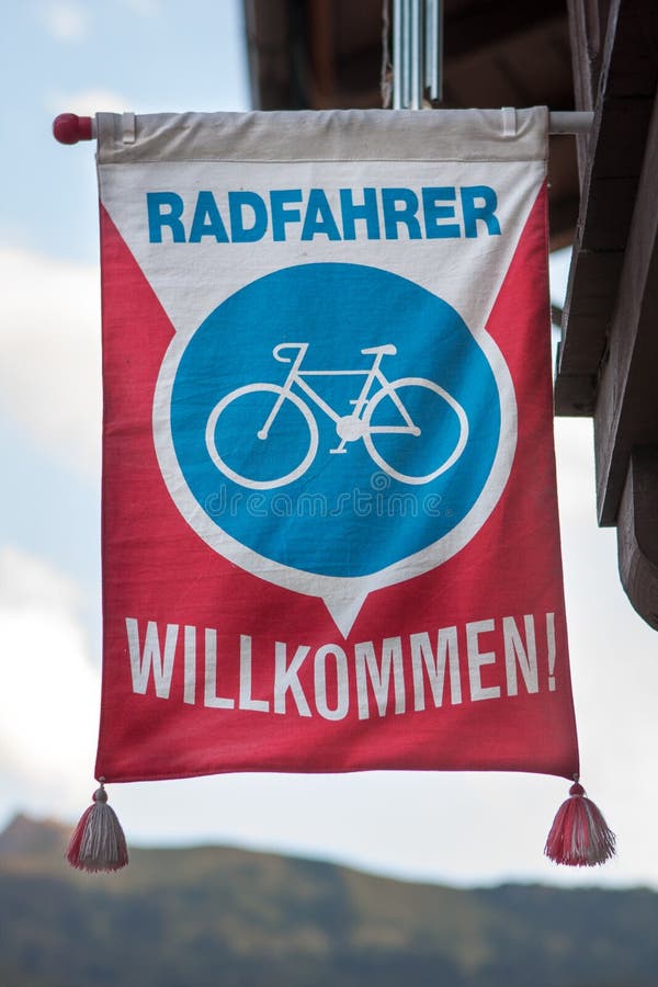 Welcome cyclist editorial photo. Image of path, hiking - 52330536