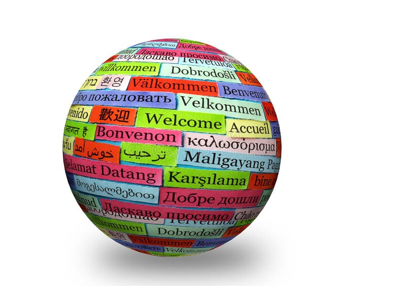Welcome 3d ball stock image. Image of japanese, greek - 41490157