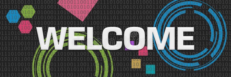 Welcome Dark Colorful Digital Technology Background Stock Illustration ...