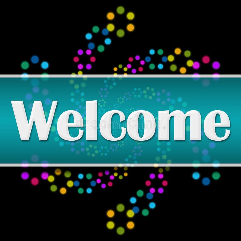 Welcome Dark Colorful Neon Square Horizontal Stock Illustration ...