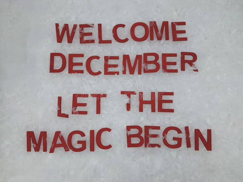 Welcome December message stock image. Image of cold - 344078205