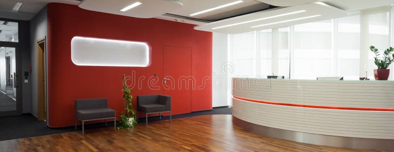 Welcome desk in the office stock image. Image of room - 59144417