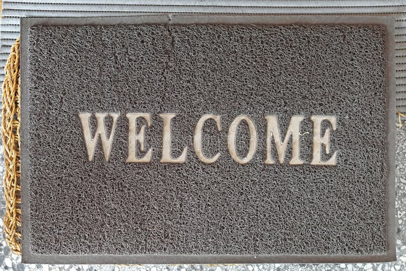 Welcome stock image. Image of gray, synthetic, grey, scrub - 64330711