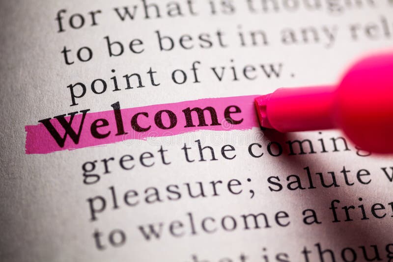 Welcome stock image. Image of dictionary, word, highlighter - 178236859