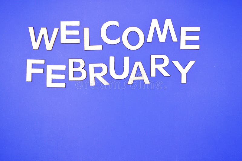 Welcome february write stock photo. Image of font, cartoon - 359790034