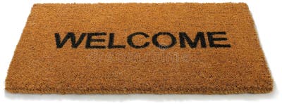 Welcome Front Door Mat Isolated White Stock Image - Image of flat ...