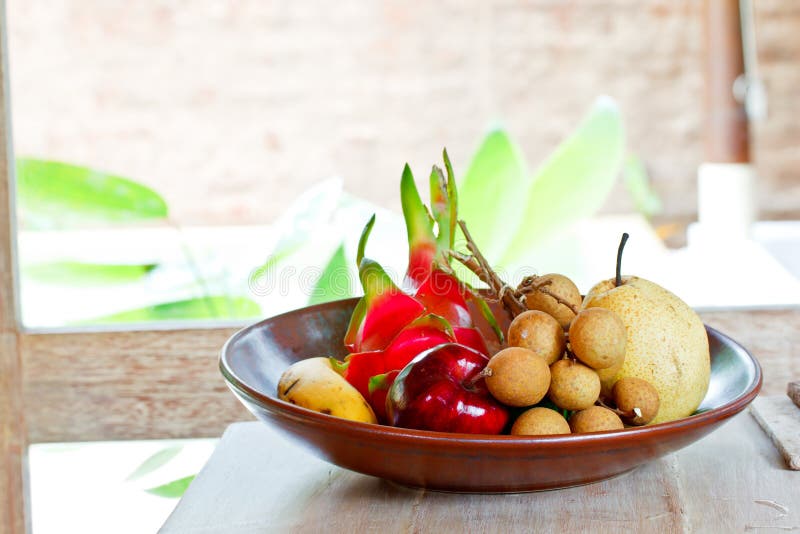 Welcome Fruits in Hotel Room Stock Photo - Image of pear, dragonfruit ...