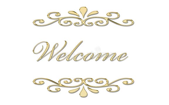 Welcome in gold letters stock illustration. Illustration of polite ...