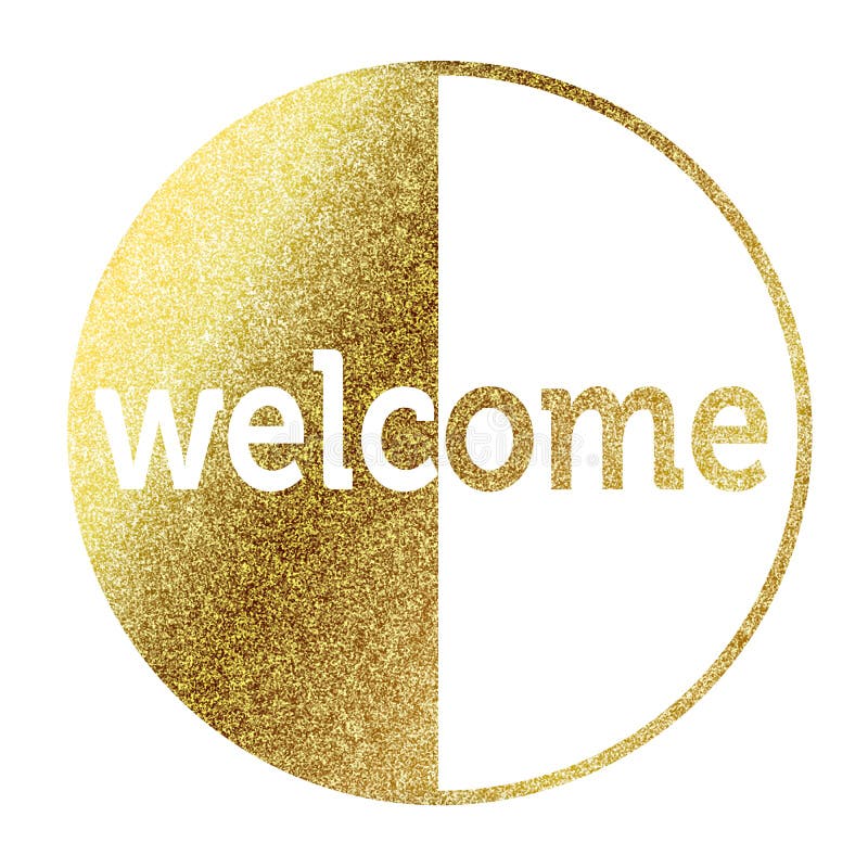 Welcome in golden stock vector. Illustration of glow - 86310572
