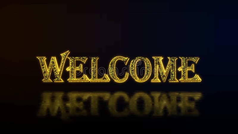 Welcome Greeting Text with Particles Luxury Animation, Gold Text ...
