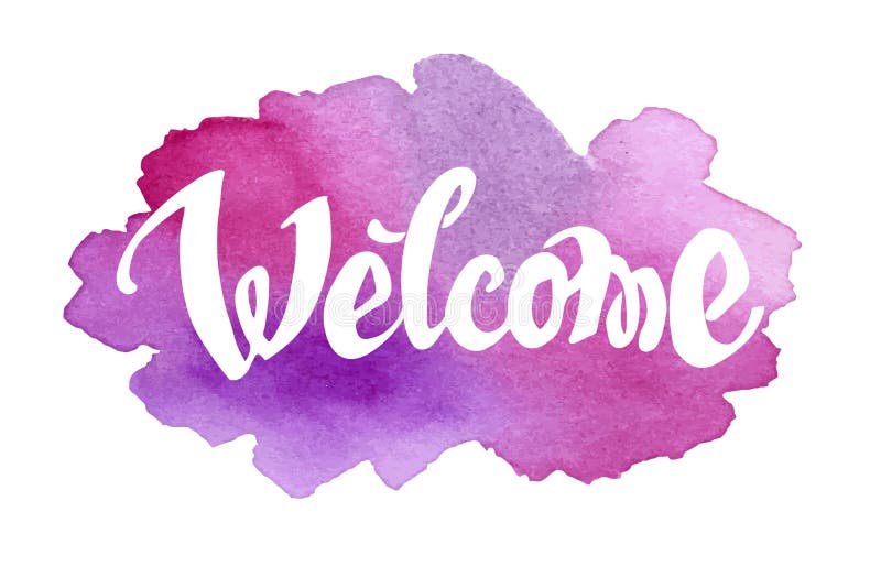 Welcome Lettering Greeting Card Stock Vector - Illustration of headline ...