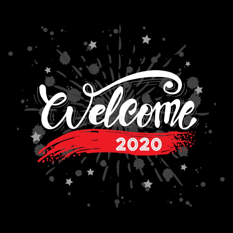 2020 Lettering Logo Design with Cute Rat Stock Illustration ...