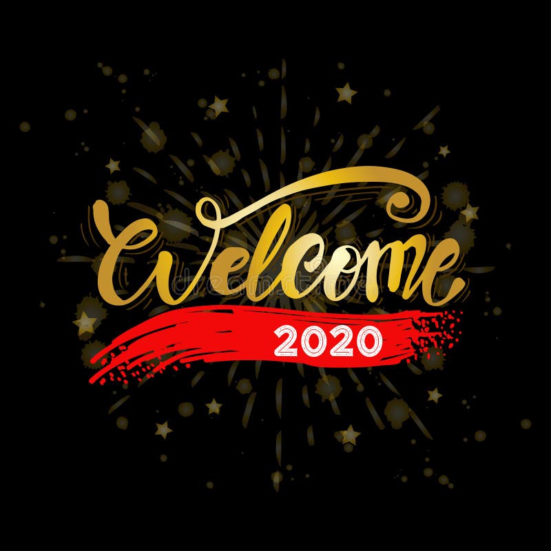 2020 Lettering Logo Design with Cute Rat Stock Illustration ...