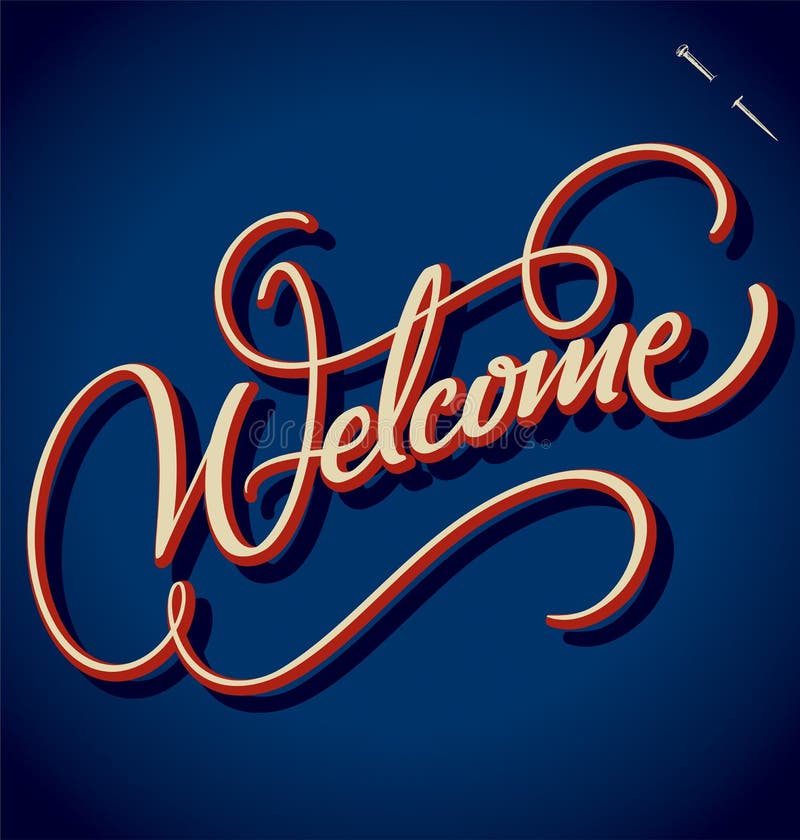 Welcome Hand Lettering (vector) Stock Vector - Illustration of design ...