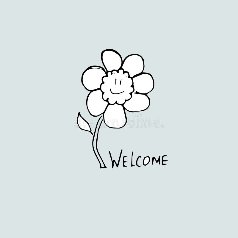 Welcome hand lettering stock illustration. Illustration of handwritten ...