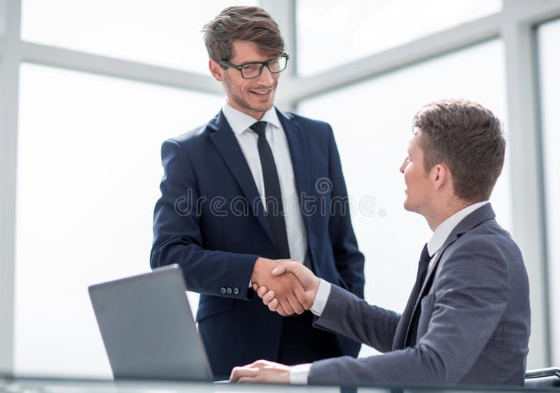 Welcome Handshake Business People in the Office. Stock Image - Image of ...