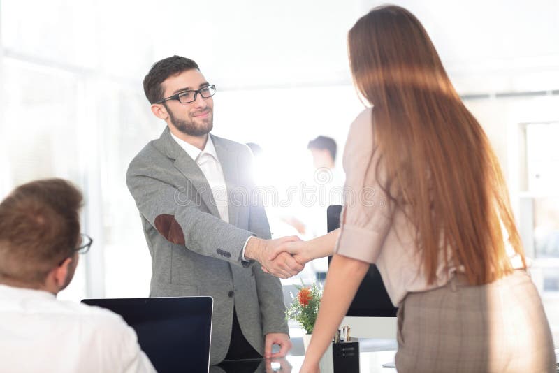 Welcome and Handshake of Business Partners Stock Photo - Image of bank ...