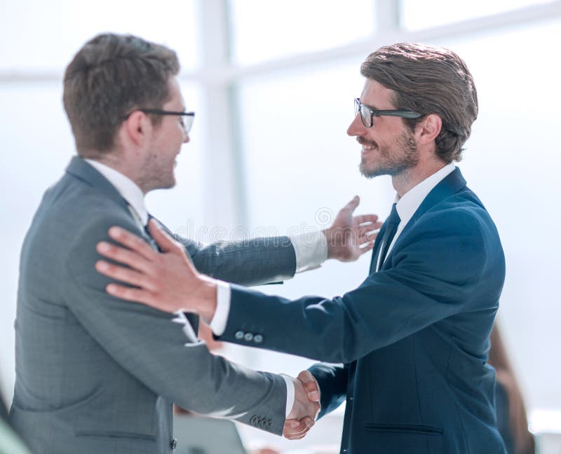 Welcome Handshake Business Partners in the Office Stock Photo - Image ...