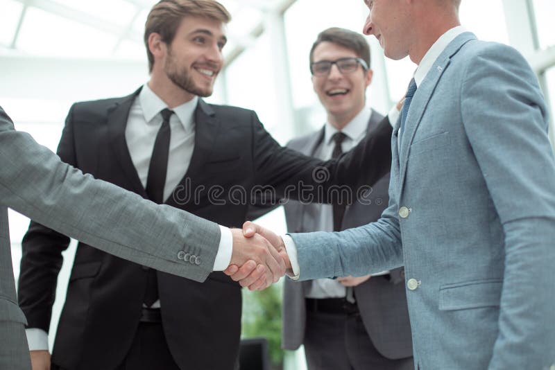 Welcome Handshake of Business People in the Office Stock Photo - Image ...