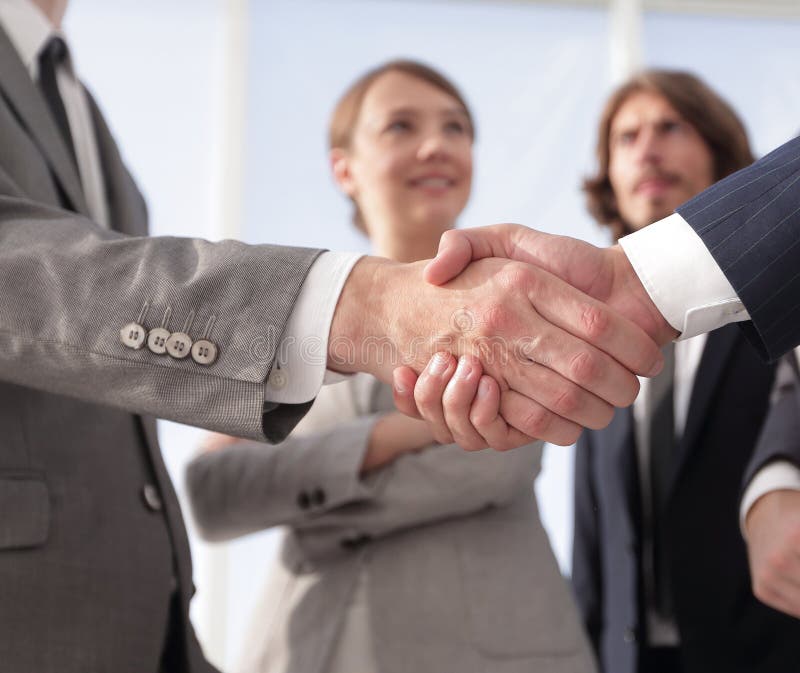 Welcome and Handshake Business People Stock Image - Image of deal ...