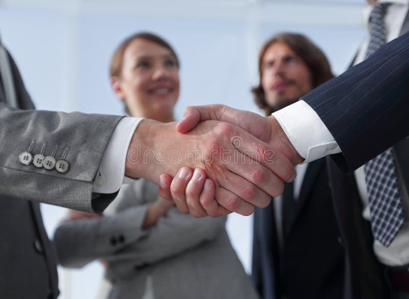 Welcome and Handshake Business People Stock Image - Image of ...