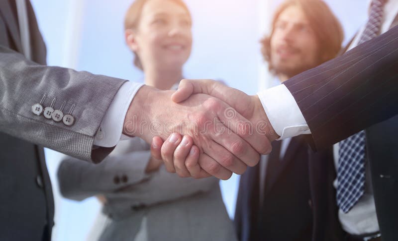 Welcome and Handshake Business People Stock Photo - Image of partners ...